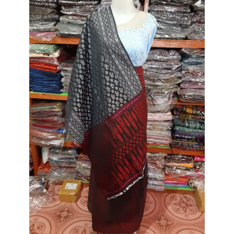 Jual SONGKET PIALA KOSONG TANPA SAMBUNGAN SONGKET ULU TORUS MERAH ...