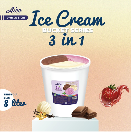 Jual AICE 3 in 1 Bucket 8 Liter Ice Cream Es Krim 3in1 Ember 8L Eskrim | Shopee Indonesia