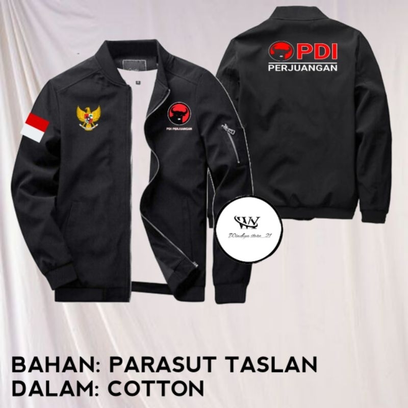 Jual terbaru!! jaket bomber PDI perjuangan / jaket seragam partai ...