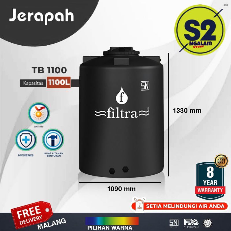 Jual Tandon Air/Toren Air /Tangki Air FILTRA 1100 Liter (Invoice ...