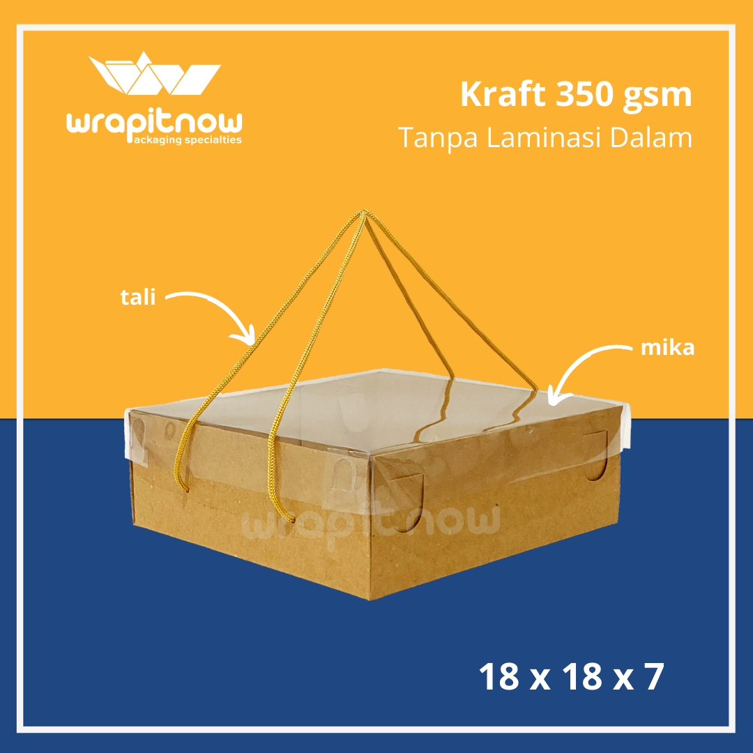 Jual Dus Kraft Mika 18x18x7 Jendela / Kotak Nasi Box nasi berkat ...