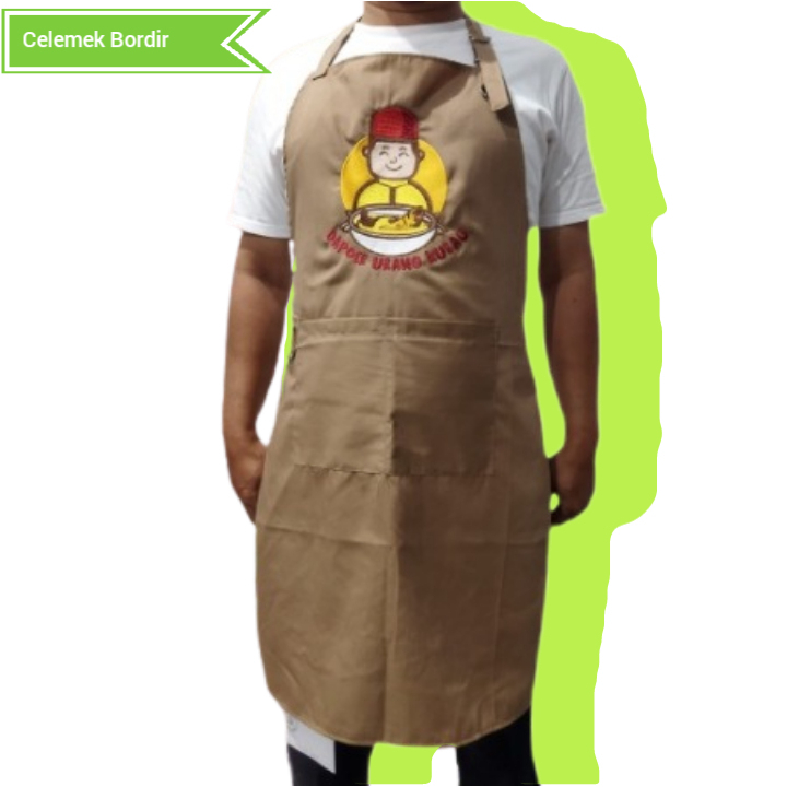Jual CELEMEK APRON CUSTOM GAMBAR CELEMEK BORDIR LOGO CLEMEK SABLON NAMA ...