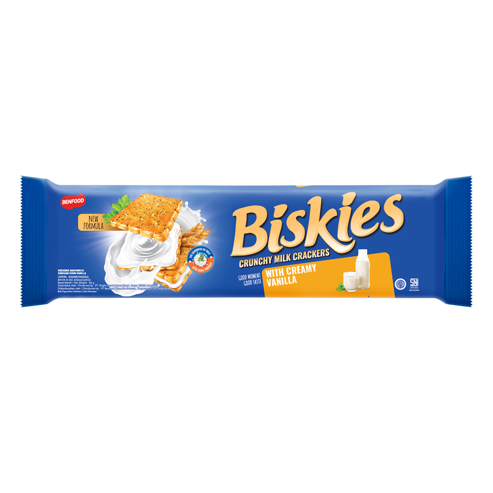 Jual Biskies Sandwich Crackers Biskuit Vanilla 96 g | Shopee Indonesia