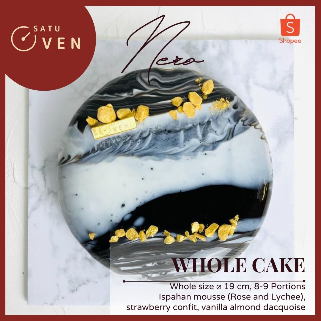 Jual Cake - NERO Entremet Mousse Cake Rose Lychee Mirror Glaze 19cm ...