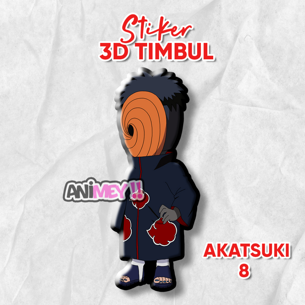 Jual Stiker Emblem 3D Timbul Akatsuki Chibi / Stiker Anime Resin ...