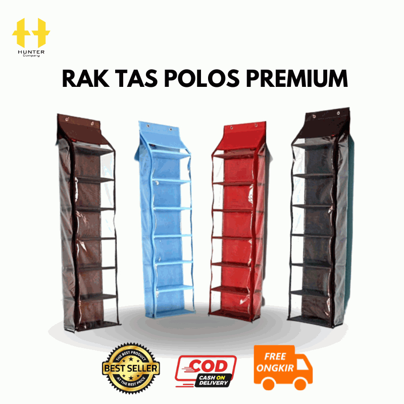 Jual Rak tas premium tebal/rak gantung tas premium jumbo/rak tas polos ...