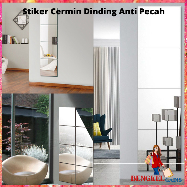 Jual BG Stiker Cermin Dinding Anti Pecah Tempel Persegi Rectangular ...