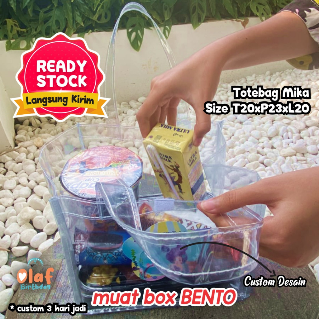 Jual Tas Mika Bening Transparan Tebal T20 P23 L20, Tas Muat Box Bento ...