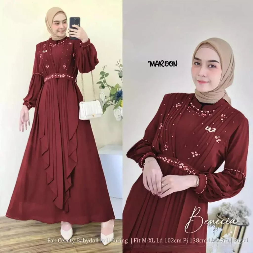 Jual Payet Benecia Dewasa / Gamis Muslim Wanita Matt Ceruty Babydoll ...