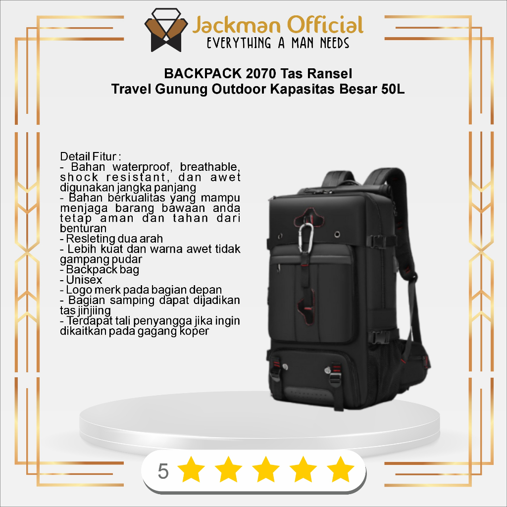 Jual BACKPACK 2070 - Tas Ransel Travel Gunung Outdoor Kapasitas Besar ...