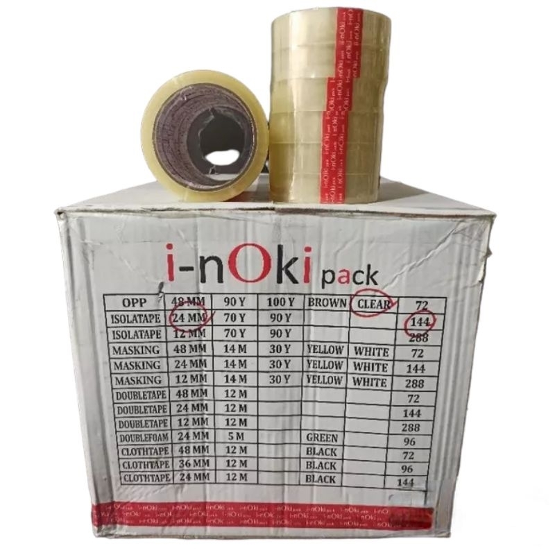 Jual 1dus selotip isolasi solasi lakban inoki 24mm atau 12mm | Shopee ...