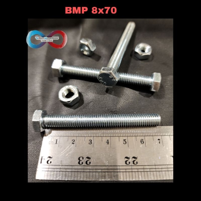 Jual Baut Mur Putih / Bmp m 8 x 70 | Shopee Indonesia