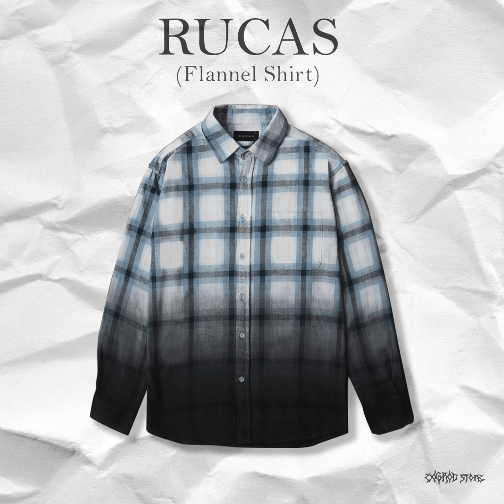 Jual [RUCAS FLANNEL] BLUE GRADATION, WHITE GRADATION (Juna), VINTAGE ...