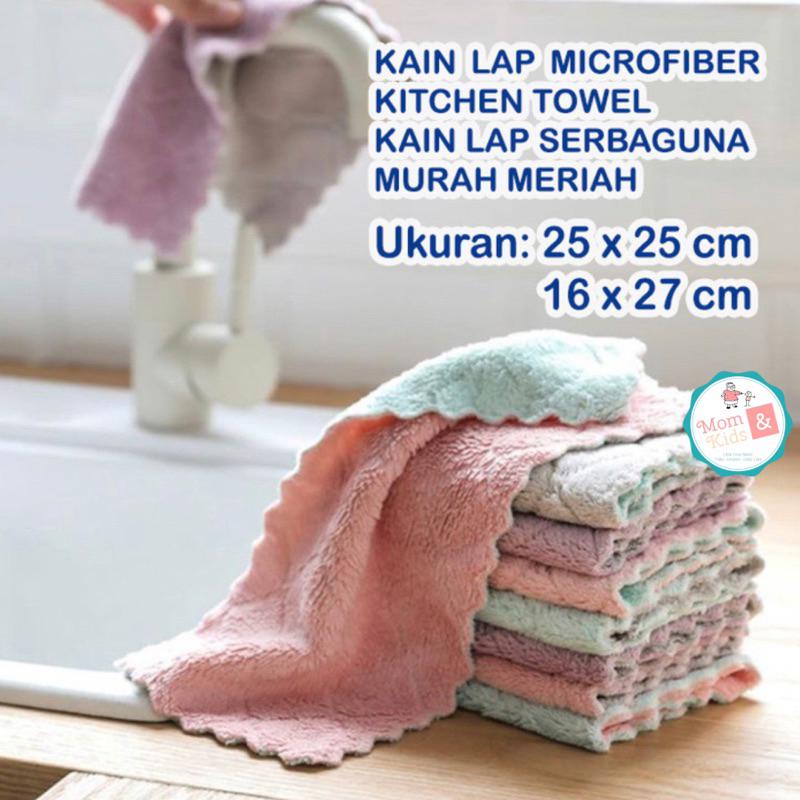 Jual Kain Lap Microfiber Dapur Meja Piring Anti Minyak Kitchen Towel ...