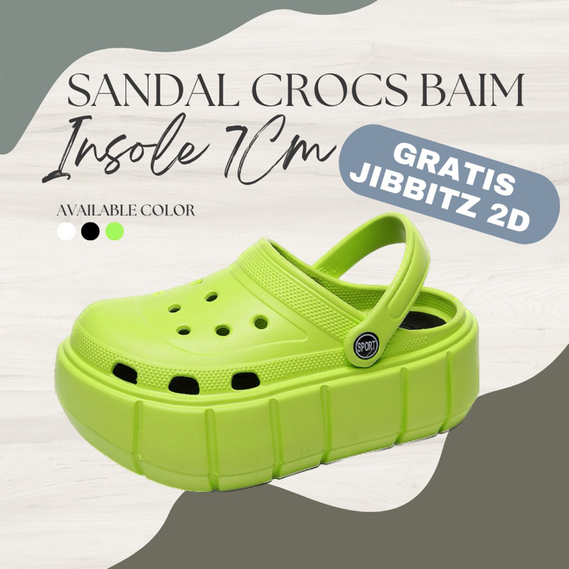 Jual SANDAL CROCS INSOLE TINGGI 7CM PRIA & WANITA TRENDY HARGA TERMURAH ...