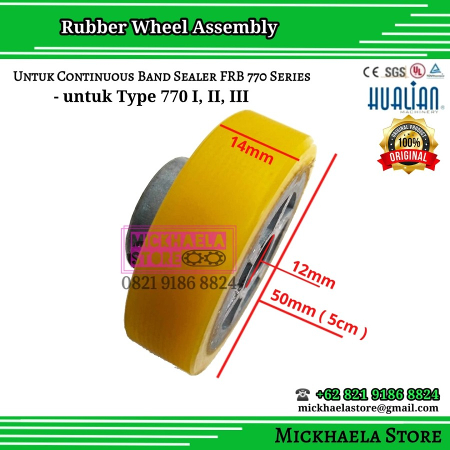 Jual Rubber silicone wheel roda roll karet kuning untuk mesin continous ...