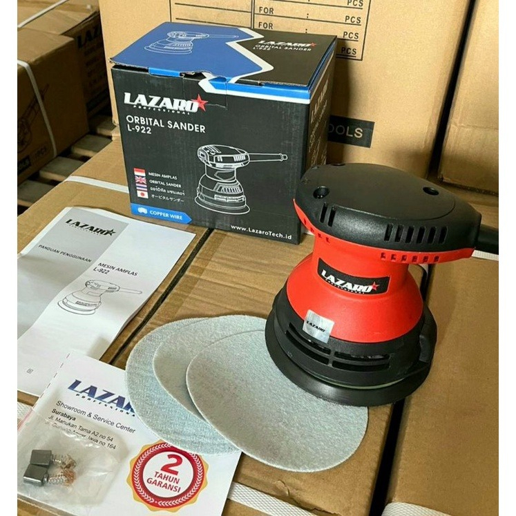 Jual mesin amplas orbital sander LAZARO L922 mesin sander kayu bulat ...