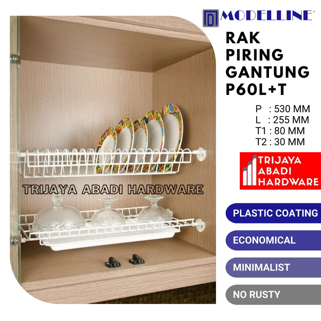 Jual Rak Piring Gantung 2 Susun P60L + T Modelline dengan Tatakan Air ...