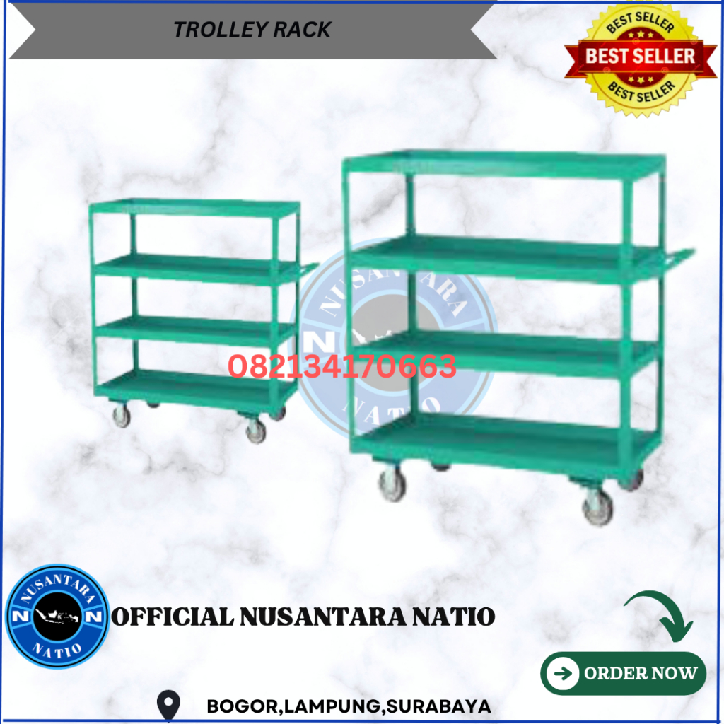 Jual TROLLEY RACK (Rak trolley panjang, 4 Tingkat) | Shopee Indonesia