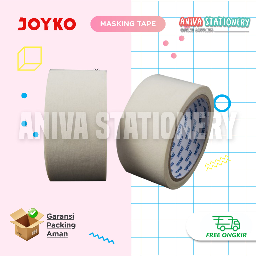 Jual JOYKO MASKING TAPE LAKBAN OPP ISOLASI SELOTIP KERTAS 48mm x 20 ...