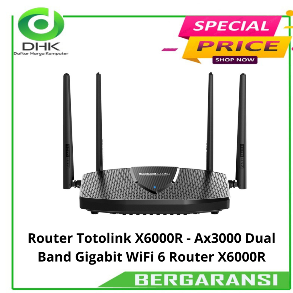 Jual Router Totolink X6000R - Ax3000 Dual Band Gigabit WiFi 6 Router ...