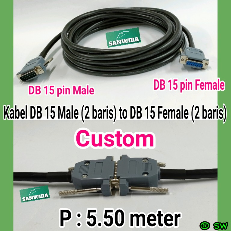 Jual Kabel DB 15 Male to DB 15 Female / Kabel DB15 Male Female / Kabel DB15Male Female / kabel ...