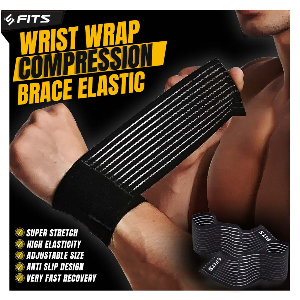 Jual FITS Wrist Wrap Compression Brace Elastic Wrist Support | Shopee ...