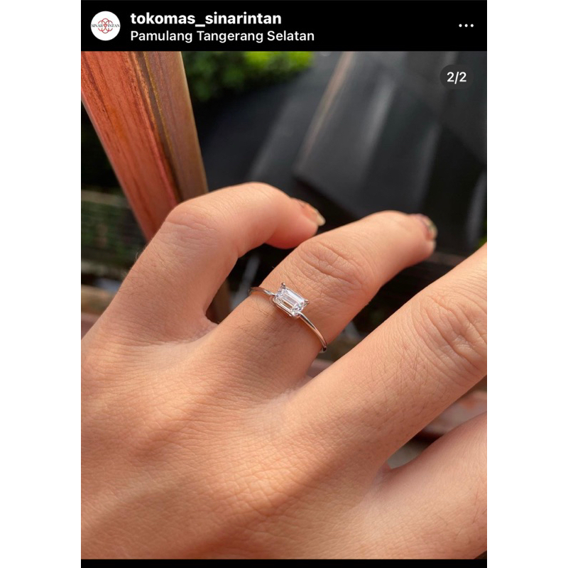 Jual cincin permata kotak mas putih 1.3 | Shopee Indonesia