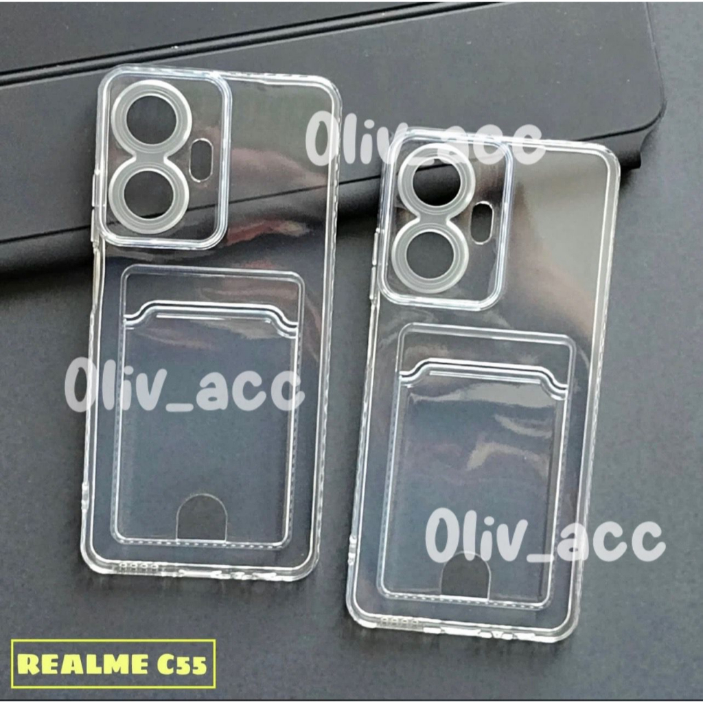 Jual CARD CASE BENING REALME C55 LANYARD CASE SOFT CLEAR SLOT KARTU ...