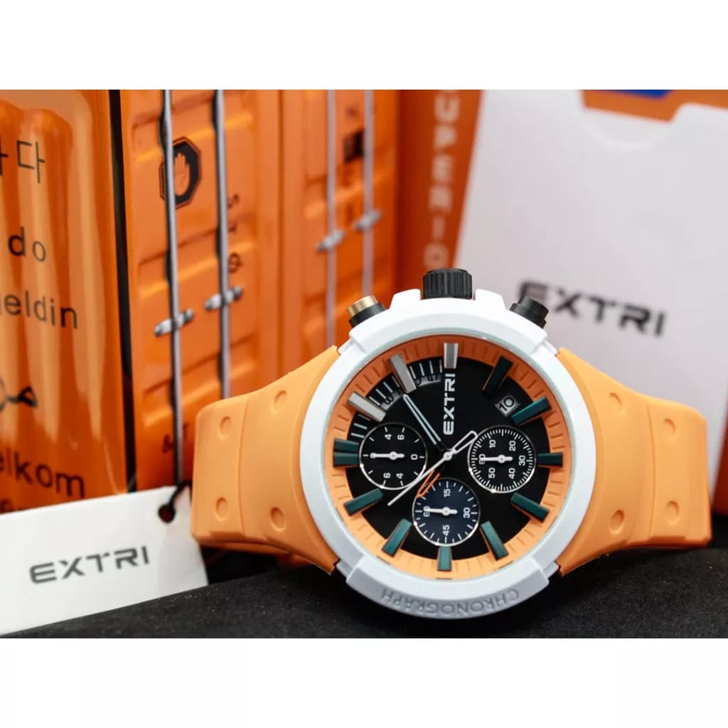 Jual Jam Tangan EXTRI Original Rubber Strap Chronograph Water Resist | Shopee Indonesia