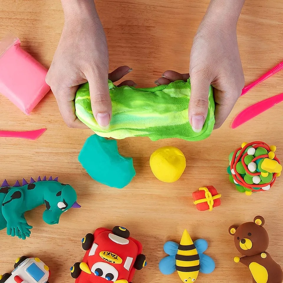 Jual Clay Mainan Anak Super Light Warna Rainbow Polymer Slime Lilin ...