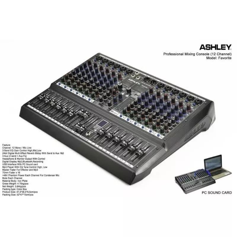 Jual [ 100% Ori ] Mixer 12 channel Ashley Favorite 12 Garansi resmi 1 ...