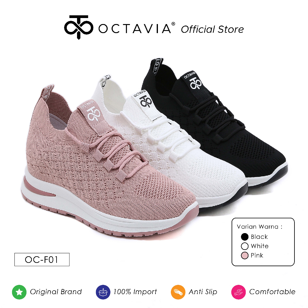Jual [ORIGINAL] OCTAVIA Sepatu Sneakers Wedges Wanita #OC-F01 | Shopee ...