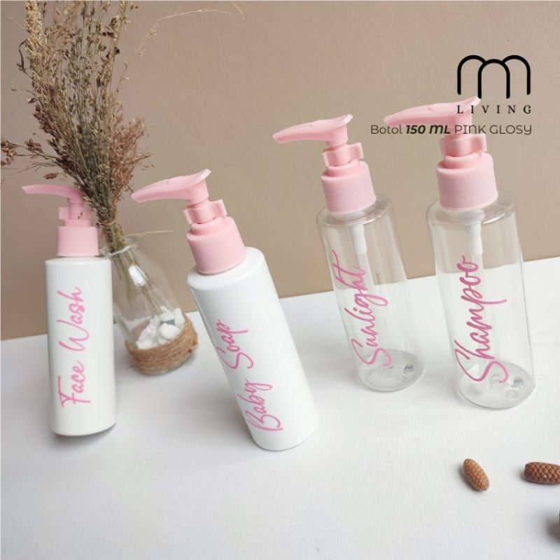 Jual Botol Sabun Aesthetic 150ml Tutup PINK | Shopee Indonesia