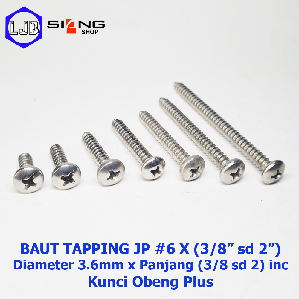 Jual Baut Stainless JP #6 Sekrup Tapping Screw | Shopee Indonesia