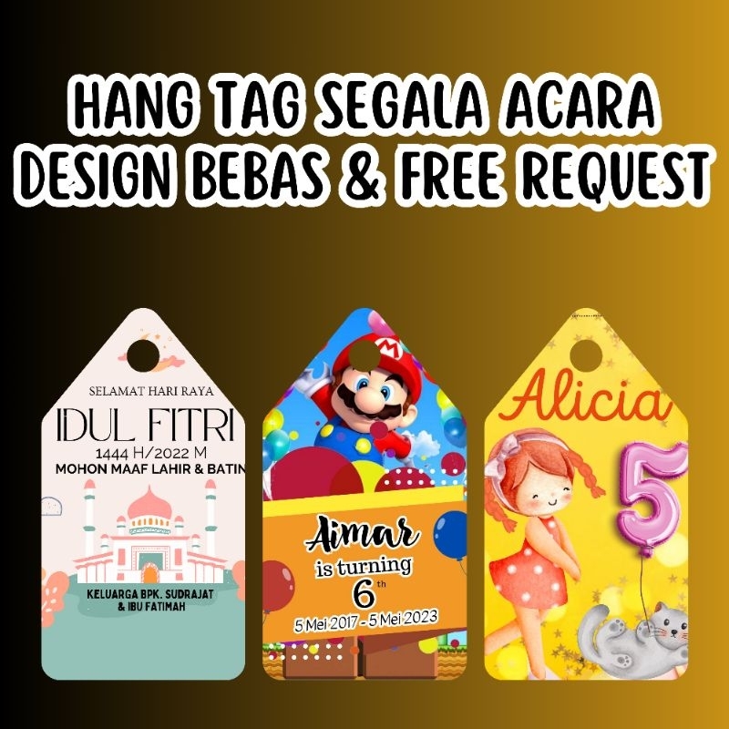 Jual (1 HARI JADI GRATIS TALI) HANG TAG UNTUK ULANG TAHUN / KHITAN ...