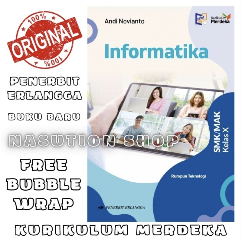 Jual Buku Informatika Kelas 1 / X 10 SMK Erlangga Rumpun Teknologi Kurikulum Merdeka Original ...