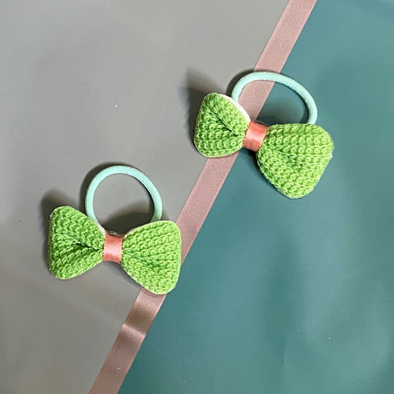 Jual Ikat Rambut | Pita Rambut | Kuncir Pita Rajut Anak | Shopee Indonesia