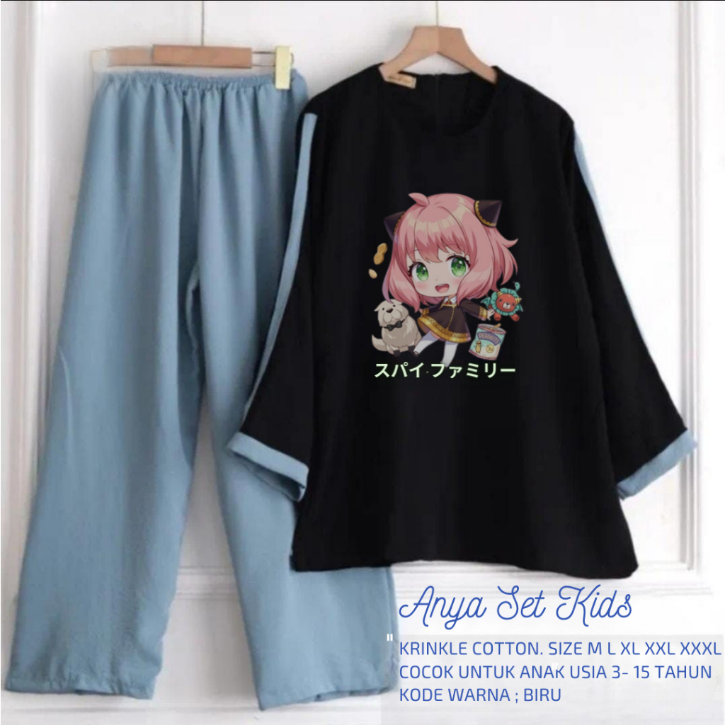 Jual Setcel Anak Perempuan Import Bahan Airflow Crinkle Setelan Kirana ...