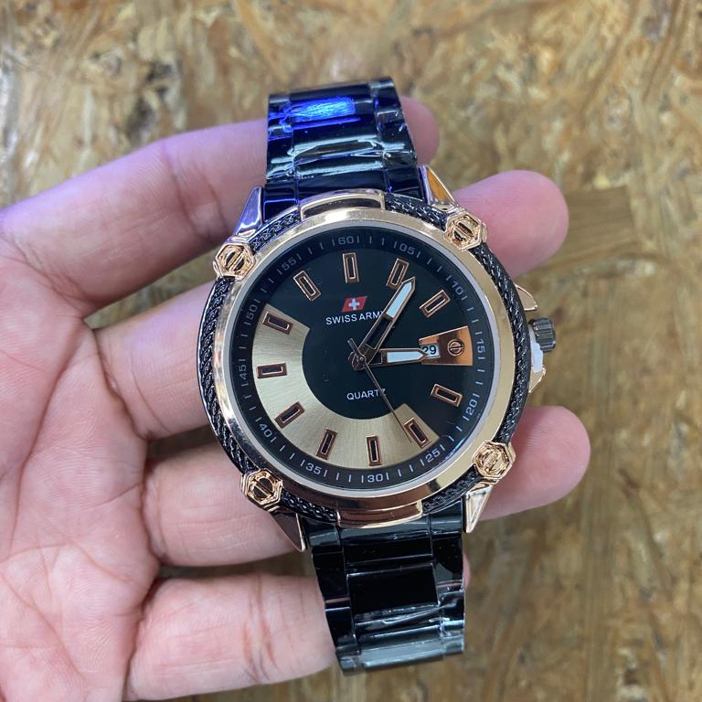 Jual (BISA COD) PREMIUM Jam Tangan Pria Sw1ss 4Rmy Tanggal Aktif New ...