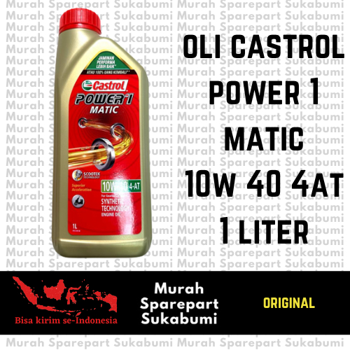 Jual OLI CASTROL POWER ONE MATIC 10W-40 1LITER ORIGINAL 100PERSEN ...