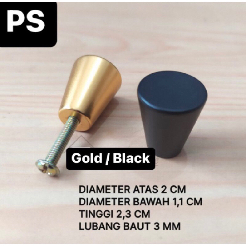 Jual Tarikan 5341 Knob Bulat Pentol Black Gold Handle Laci Pintu Lemari ...
