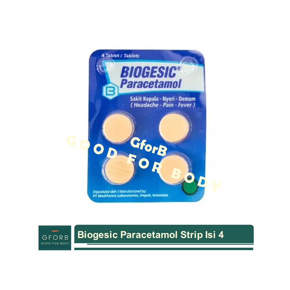 Jual Biogesic Paracetamol Strip Isi 4 Tablet | Shopee Indonesia