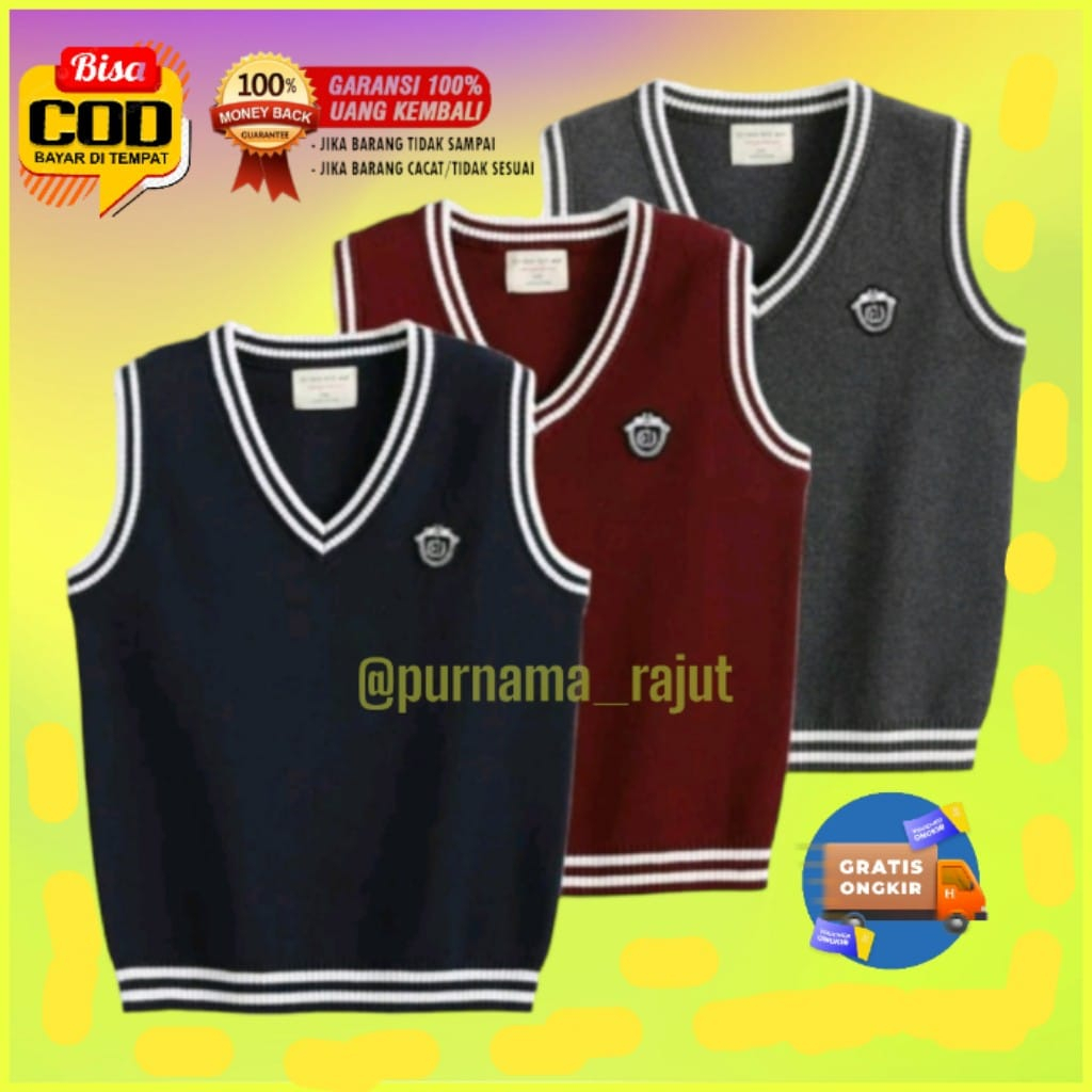 Jual Rompi Rajut Sekolah SMA SMP SD TK PAUD DEWASA / Vest Anak ...