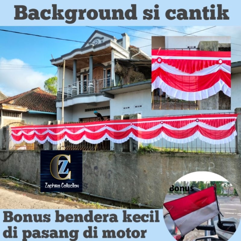 Jual berbagai macam bendera background merah putih 5 gelombang & 10 ...