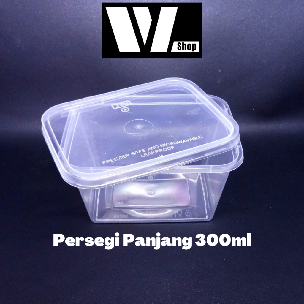 Jual Kotak Makan Plastik Persegi Panjang 300ml Thinwall Klir Kotak