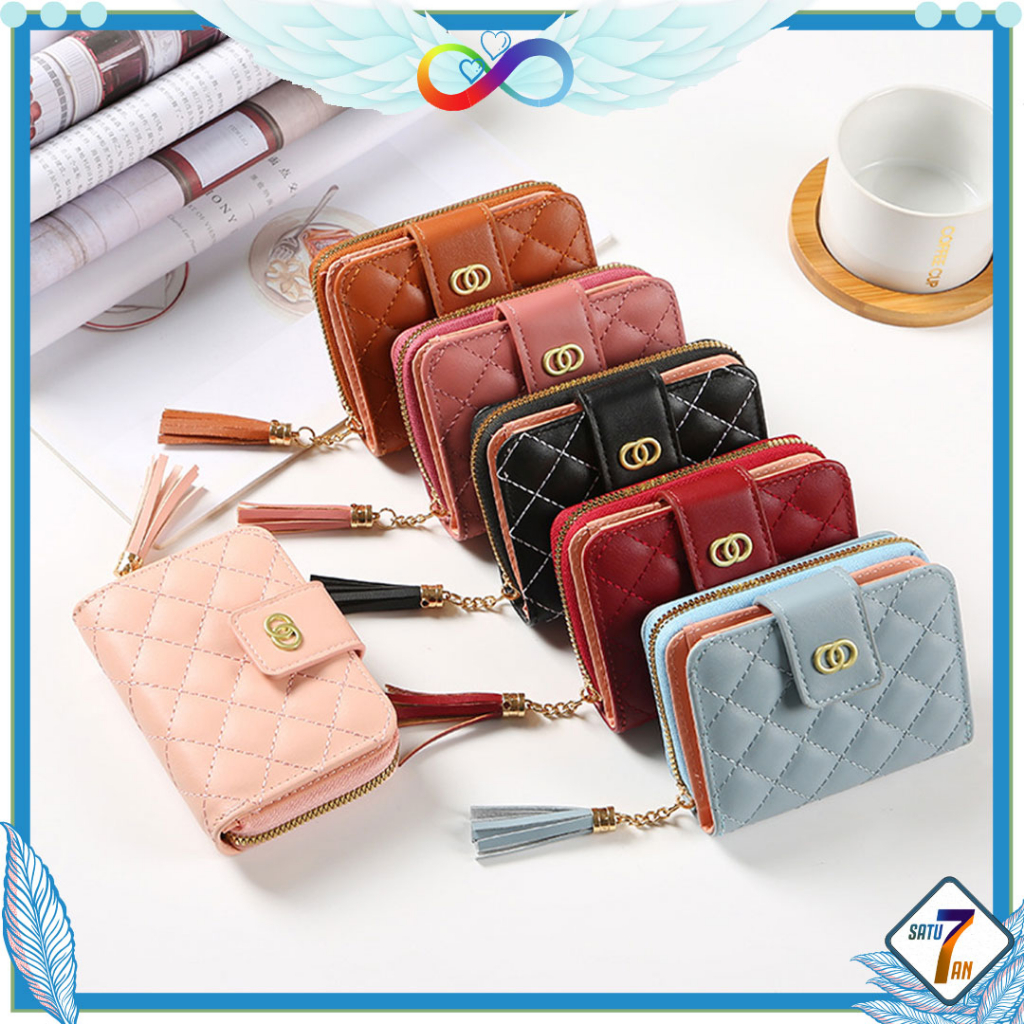 Jual Dompet Lipat Wanita Mini Zipper Dompet Cewek Multifungsi Dompet Uang Kartu Koin Fashion ...