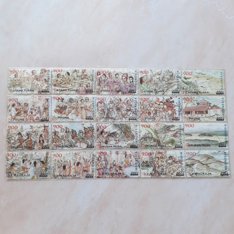 Jual (A) Perangko Indonesia Cerita Rakyat Seri 4 Tahun 2001 set lengkap ...