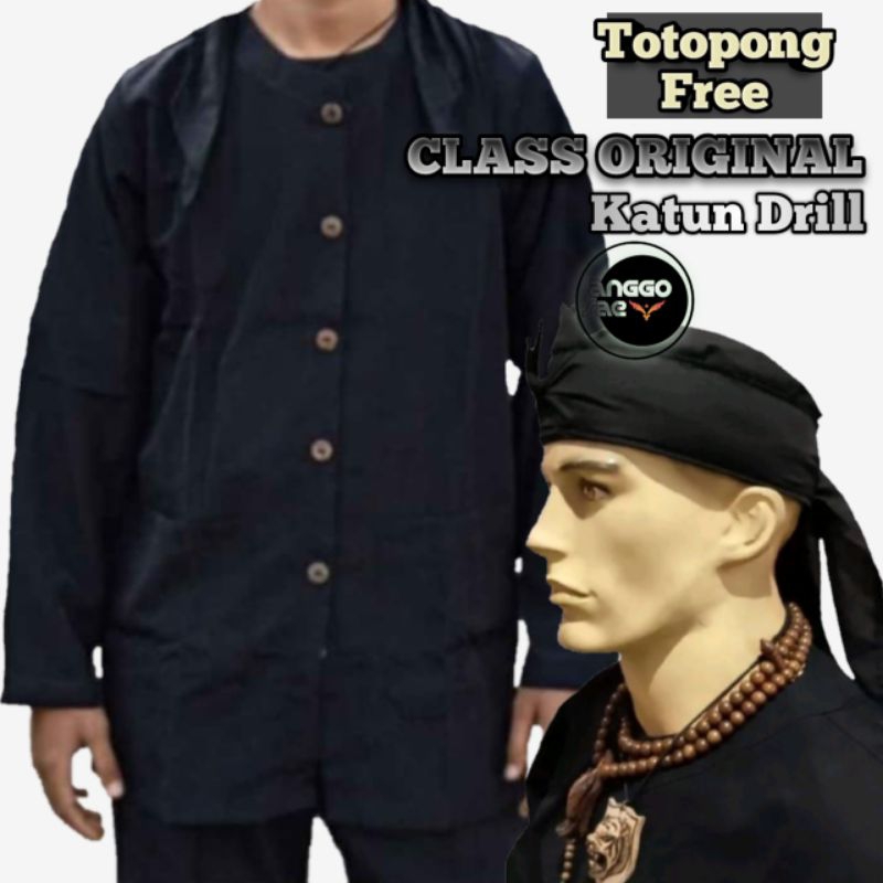 Jual Stelan Pangsi Dewasa Katun Drill Original Hitam Pekat Jumbo Size S ...