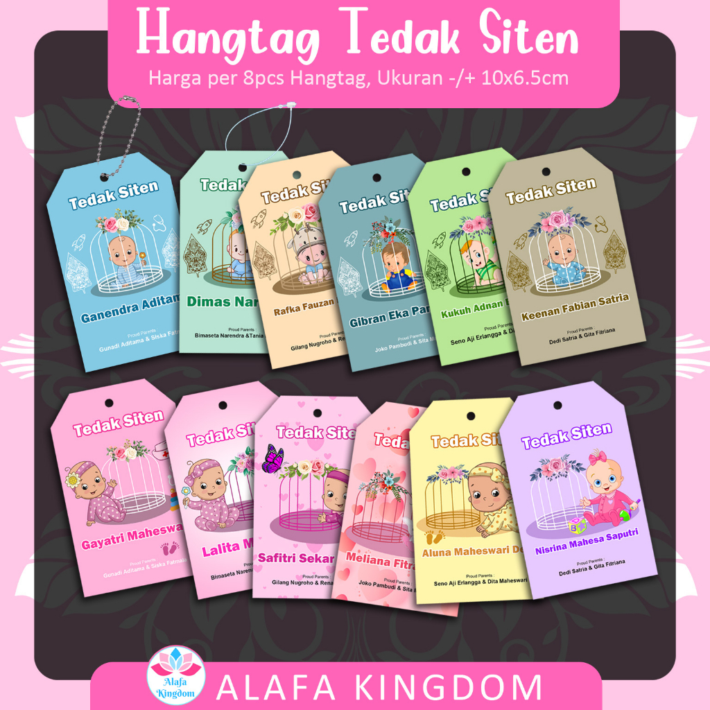 Jual alafakingdom Hangtag Tedak Siten Custom 8 Pcs | Shopee Indonesia